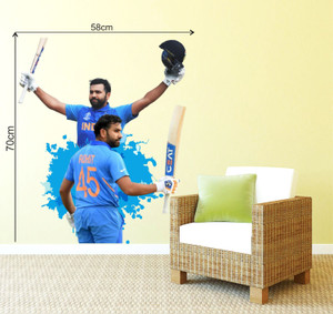 SAI DESIGNS 58 cm rohit sharma batsman wall sticker(58x70) Self ...