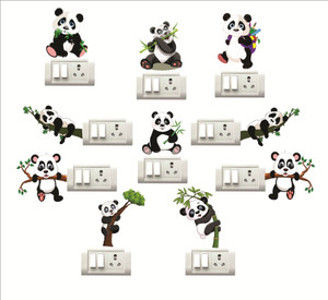 god & god's 3 cm Cute Panda Switch Board Design Self Adhesive Sticker ...