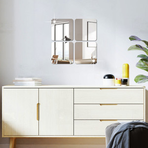 WallDaddy 20 cm Huge Square Plastic mirror sticker-D-Four Huge Square ...