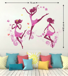 Tuffuk 65 cm Girl Dance Movements | Wall Stickers | PVC Vinyl | Non ...