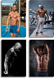 PRINTHUBS 30.48 cm Bodybuilder Motivational Poster For Room Gym Wall ...