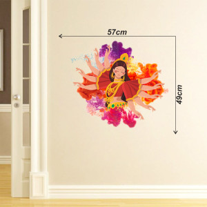 sr enterprises 57 cm durga mata wall sticker mulicolor stickergod ...