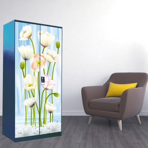 DecorWear 219 cm Almirah sticker roll SketchFLowersAlmira wardrobe ...