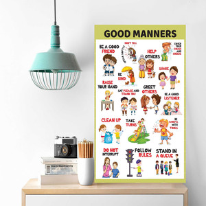 surmul 45.72 cm Good Manners Chart Wall Sticker For Home Décor, Kids ...
