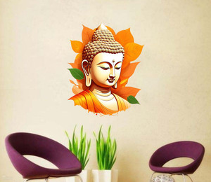 Hetshree Decor 45 cm Lord Buddha Wall Sticker & Decal Self Adhesive ...