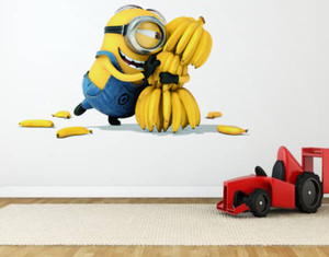 Zampyy 70 cm Minion With Banana| Wall Stickers |PVC Vinyl| Non-Reusable ...