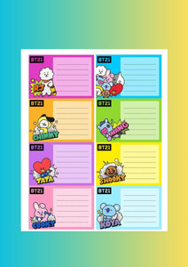 AS PRETTY AS THE PICTURE 10 cm Bt21 NAMESLIP FOR NOTEBOOKS FOR ALL THE ...