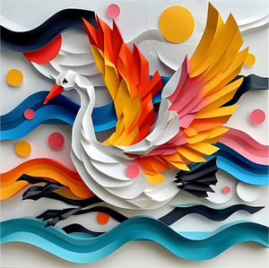 Obita 18 inch Goose_Origami 3D Animals Decorative Wall Sticker for ...