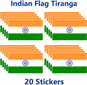 ShubhFly 10 cm Flag Sticker Indian Tiranga 20 Stickers 10x6 cm for ...