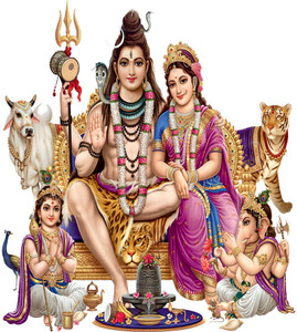 Masstone 42 cm Lord Shiva Parvati Ganesha Parivar Religious God wall ...