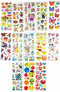 Super Easy 1 cm Cartoon Character Puffy 3D Cute Funny Stickers (20 ...