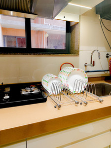 WallCare 52 cm Steel Stainless Steel Thali Stand/Dish Rack/Plate Stand ...