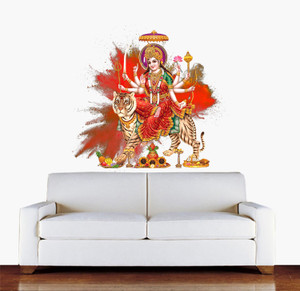SAI DESIGNS 52 cm durga maa wall stickergod _bhagwan ji wall sticker ...