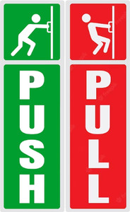 crystalsign 18 cm Self Adhesive Push and Pull Sign Stickers - Set of 2 ...