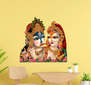 decor kraft 58 cm Radha Krishna Wall Sticker Self Adhesive Sticker ...