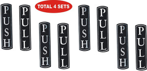 CLAPPERZZ 16 cm Push/Pull Sticker Set Metal Body Engraved Letters Self ...