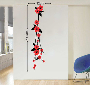Tuffuk 140 cm Lilly Orange Flower | Wall Stickers | PVC Vinyl | Non ...