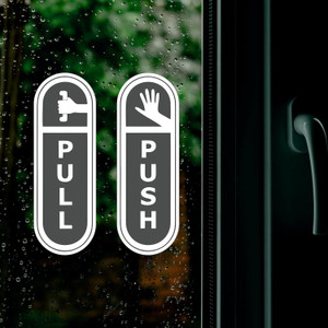 Spacekeeper 4 inch Push Pull Metal Sign Stickers Self Office Hospital ...