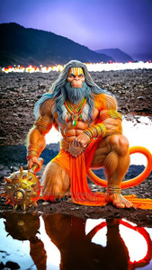 Khetal 16.5 inch Hanuman Jai bajrang bali A3 size non tearable sticker ...