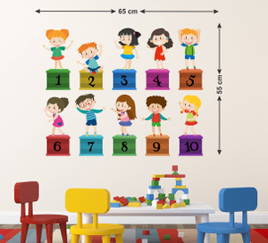 Zampyy 65 cm Kids 123| Wall Stickers |PVC Vinyl| Non-Reusable Sticker ...