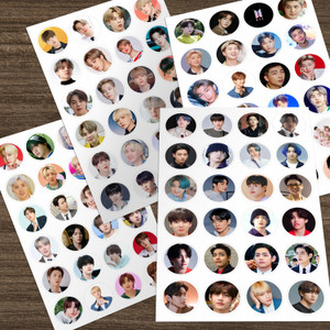 Niki Enterprises 3 cm BTS Round Shape Small Stickers (Set of 4 ) Total ...