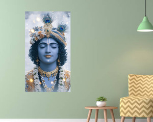 GLOBAL GRAPHICS 68 cm Lord Krishna Wall Sticker- Wall Poster Self ...
