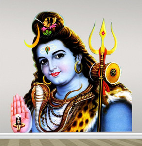 PARTHDECORE 60 cm mahadev 3D wall sticker Self Adhesive Sticker Price ...