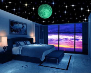 DreamKraft 25 cm Glow in the Dark Galaxy of Stars with Moon Radium ...