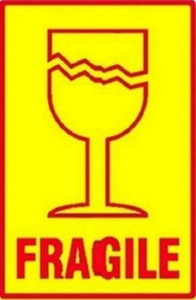 BlackDreams 10.16 cm Fragile Stickers/Labels with Attractive Big Glass ...