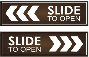 Print Experts 17.78 cm Slide to Open Sticker for office factory doors ...