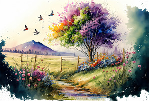 ShubhFly 47 cm Beautiful Nature Multicolor Wallpaper Poster for Wall ...