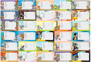 ModernDecor 3.5 inch Tom and Jerry Name Slip Stickers Tag for Notebook ...
