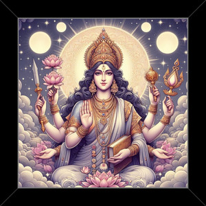 voorkoms 8 inch Maa Saraswati with Notebook Wall Frame Poster For Home ...
