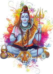 SAI DESIGNS 39 cm mhadev wall stickergod _bhagwan ji wall sticker(39X58 ...