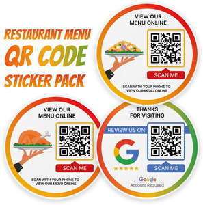 Scan Me 10 cm Restaurant Business QR Code Sticker | Veg, Non-Veg, and ...