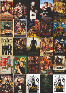 SKINFACTORY 8 inch Vintage Movies Wall Stickers Set of 25 A4 Size Wall ...