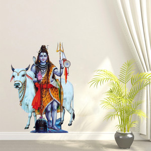 SAI DESIGNS 43 cm mhadev wall stickergod _bhagwan ji wall sticker(43X58 ...