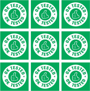 RSB HUB 2 cm Ok Tested Stickers Label, Size, 20 mm Square, Paper Self ...