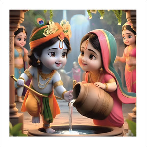 Shree Shree With Radha Matki God Wall Poster For Pooja Room,Office ...