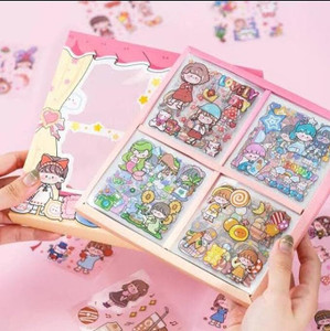 WHITE POPCORN 20 cm Cute & Colourful Stickers Design Mix, Packaging ...