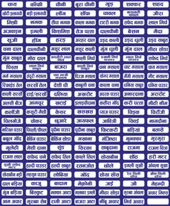 ShubhFly 4 cm Masala Sticker 160 Hindi Name for Kitchen Containers ...