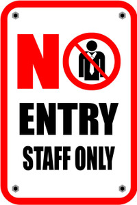 ShubhFly 46 cm No Entry Staff Only Sticker for Office Laminated ...