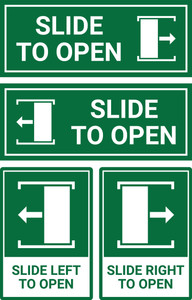 ShubhFly 31 cm Pack of 4 Slide to Open Sticker Left Right Slide To Open ...