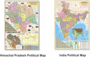 HIMACHAL PRADESH MAP and INDIA MAP. Both Map Size : 100x70 Centimeter ...
