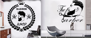 stylishdecor 60 cm SALON WALL DECAL/ MEN SALOON WALL STICKER Self ...