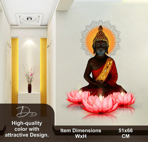 DivineDesigns 51 cm Buddhism Gautam Buddha Wall Sticker Self Adhesive ...
