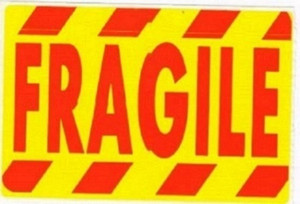 BlackDreams 10 cm Highlighted Cross-line Fragile Stickers/Labels (4x6 ...