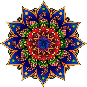 DreamKraft 15 inch PVC Vinyl Flower Design Rangoli Sticker(15X15) Self ...