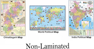 (Pack of 3) INDIA, WORLD , CHHATTISGARH MAP. Important Fact & Figure ...