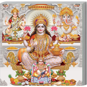 voorkoms 20 cm Maa Saraswati Black Wall Art Sunboard Home Décor Puja ...